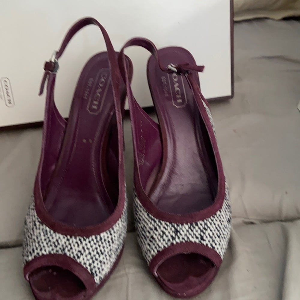Coach Shoes Purple Suede And Fabric - Gem